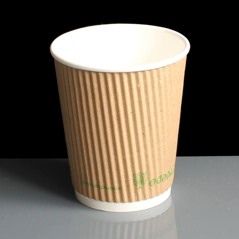 8oz Brown Kraft 100% Compostable Ripple Cup (500) - Donovan Bros Ltd