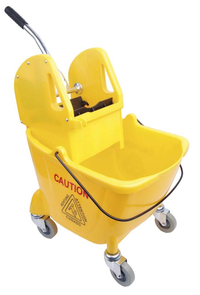 Mobile Bucket with Ringer Yellow 24L (Each) - TO ORDER - Donovan Bros Ltd